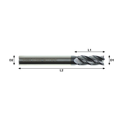 4 Flute Coated Carbide End Mill - E454 | CNC Milling Cutters